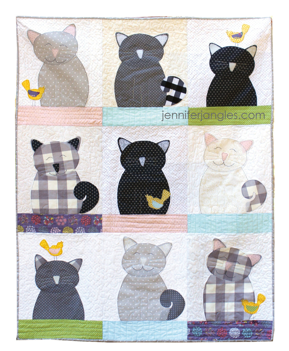 Cats and Canaries Applique Quilt Sewing Pattern - Digital – Jennifer ...