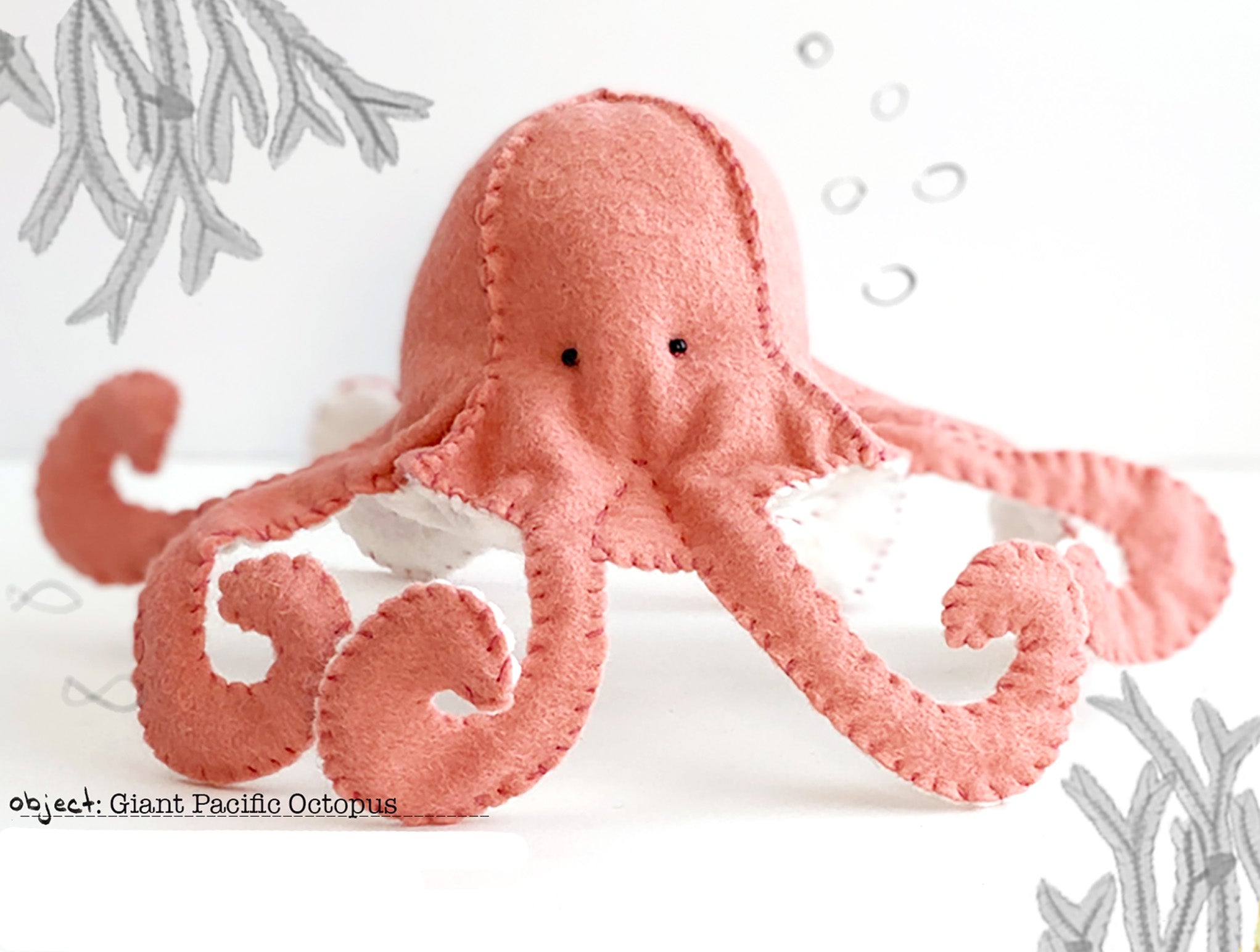 Giant Pacific Octopus Felt Sewing Pattern PDF – Jennifer Heynen ...