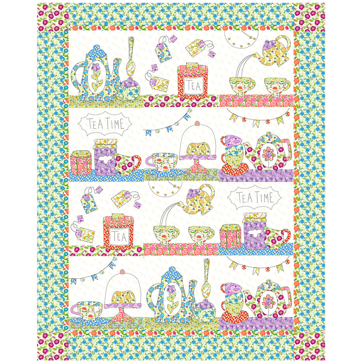 Tea Time Applique Quilt Sewing Pattern - Digital – Jennifer Heynen ...